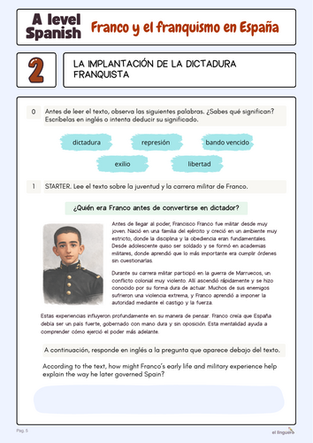 A Level Spanish - The Franco Dictatorship | Teaching Resources