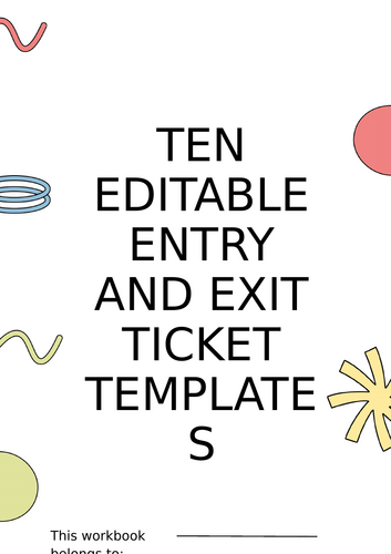Daily Entry & Exit Tickets | Grades 3-5 | Editable+Print | Formative ...