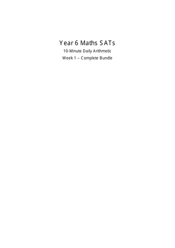 Year 6 Maths SATs Arithmetic | 10-Minute Daily Practice | Week 1 ...