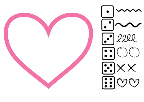Valentine’s Day Dice Game – Pattern Fill Heart Activity | Maths & Art ...
