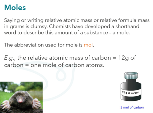 NEW WJEC (2026) GCSE Science - Relative masses & moles | Teaching Resources