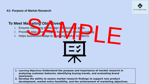 Level 3 BTEC Business - Unit 22: Market Research (All Learning Aims A-C ...