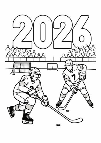 Ice Hockey Coloring Pages, Winter Olympics 2026 Milan Cortina, Kids ...