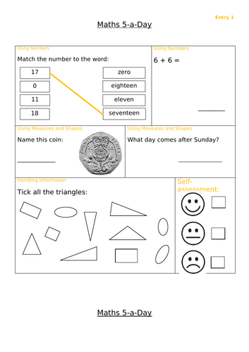 75 Maths 5-a-Day Worksheets: Entry 1 / KS1 / KS2 - Retrieval Practice ...