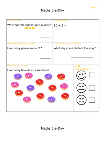 75 Maths 5-a-Day Worksheets: Entry 1 / KS1 / KS2 - Retrieval Practice ...