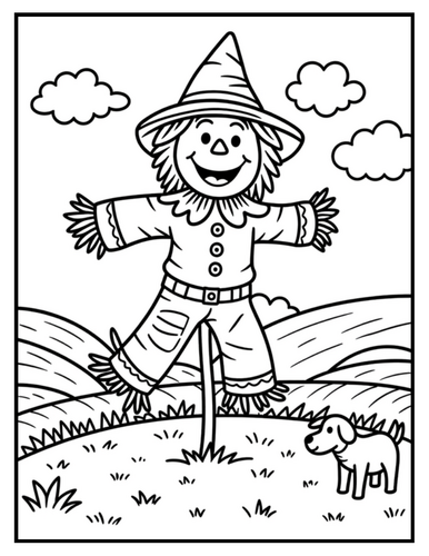 Scarecrow Coloring Page | Fall Coloring Sheet | Autumn Classroom ...