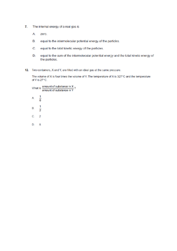 B3: Gas laws, Ideal gas equations, Kinetic theory of ideal gas ...