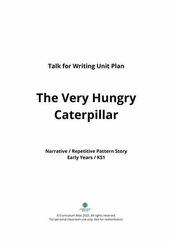 Talk for Writing Unit – The Very Hungry Caterpillar – Early Years & KS1 ...