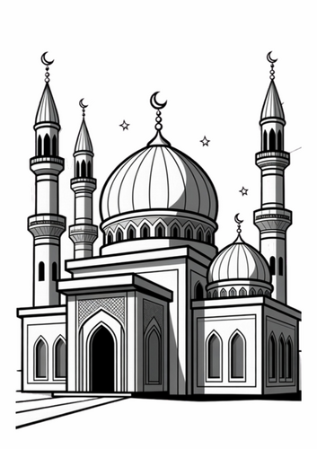 Mosque Coloring Pages for Kids – Ramadan, Eid & Islamic History Month ...