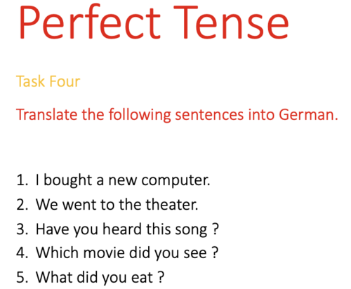 German Perfect Tense, practice/consolidation/revision. | Teaching Resources