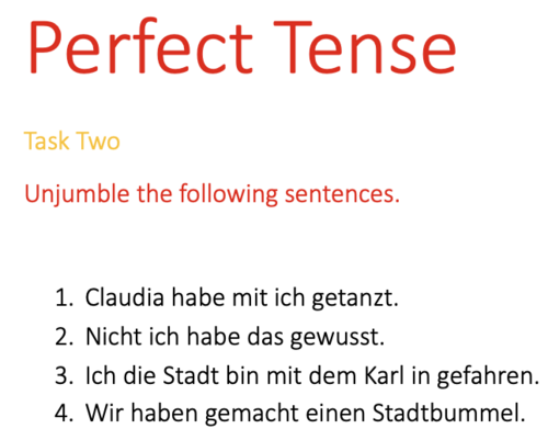 German Perfect Tense, practice/consolidation/revision. | Teaching Resources