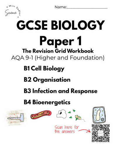 AQA GCSE Biology Paper 1 - Complete Revision Grid workbook | Teaching ...