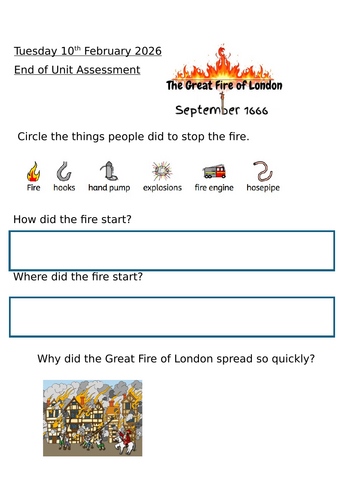 Great Fire of London End of Unit Assessment | Teaching Resources