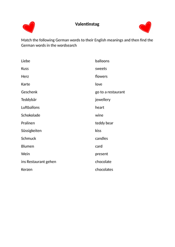 Valentinstag / Valentine's Day - German | Teaching Resources