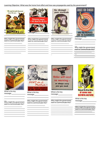 KS2 WW2: Lesson 4, Home Front Effort & Propaganda | Teaching Resources