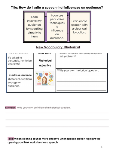 GCSE English Language – Transactional Writing: Speeches | Teaching ...