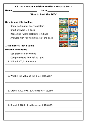 KS2 SATs Maths Revision Booklet – Practice Set 2 (SATs-Style Questions ...