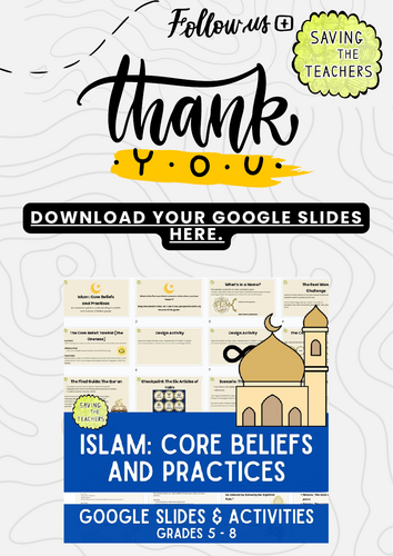 Islam KS3 Lesson – Beliefs, Practices and Daily Life (Google Slides ...