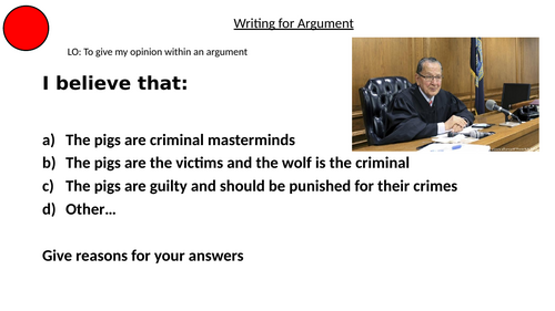 Writing for Argument: Three Little Pigs Court Case Role Play | Teaching ...