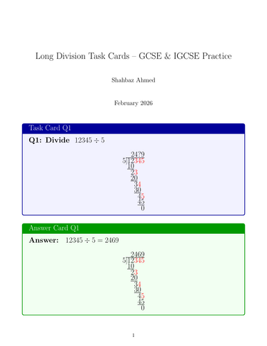 Long Division of Whole Numbers – GCSE $\&$ IGCSE Exam Practice Workbook ...