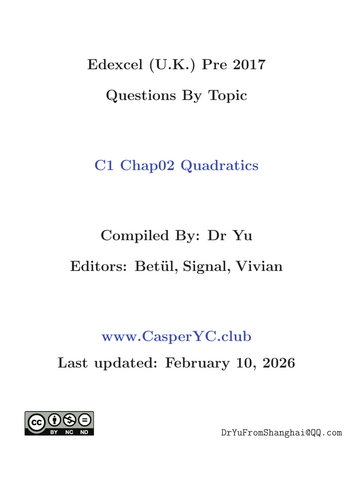 [Edexcel][Pre2017][QuestionsByTopic][TopicalQuestions][C1/C2/C3/C4][S1 ...