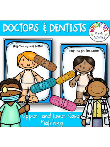 'Doctors and Dentists' Upper and Lower Case Matching Literacy Center ...
