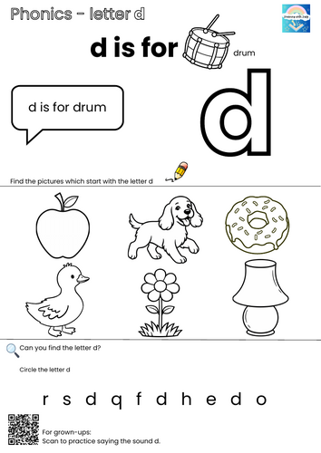 Phonics – Letter d | Find, Match & Identify the d Sound | Teaching ...