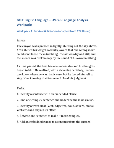 Ready to Use Reading Comprehension Starters Sets 10 Minute Extracts for ...