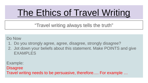 KS3 A Travel Writing Unit | Teaching Resources