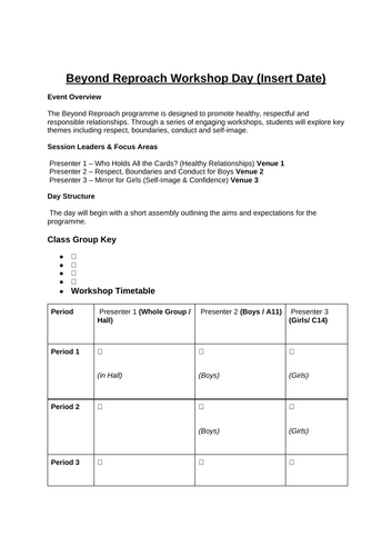 Beyond Reproach: Year 11 Healthy Relationships & Domestic Abuse ...