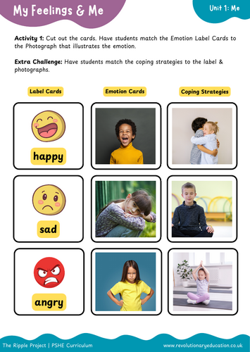 My Feelings & Me (Y1 PSHE) | Teaching Resources