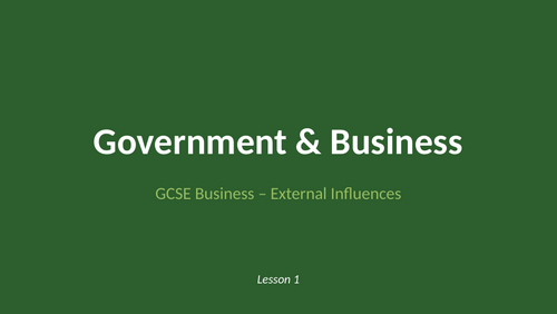 GCSE Business External Influences – Complete Lessons & Worksheets Pack ...