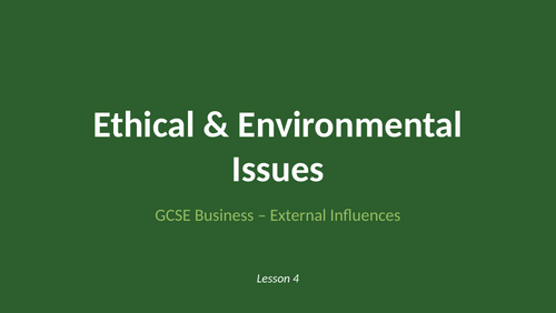 GCSE Business External Influences – Complete Lessons & Worksheets Pack ...
