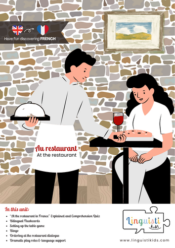 French Activity Booklet: At the Restaurant | Games, Role Play ...