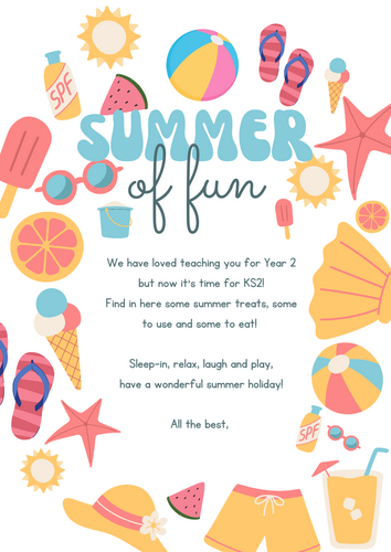 Summer of Fun! - End of Year Summer Holidays Gift Message | Teaching ...