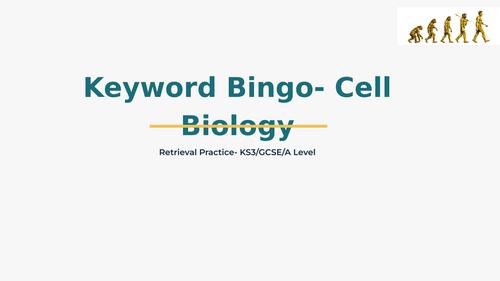 AQA GCSE Biology- Cell Biology Keyword Bingo Retrieval Practice Game ...