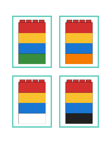 Duplo Colour Matching Cards EYFS, Lego Patterns, Colour Recognition ...