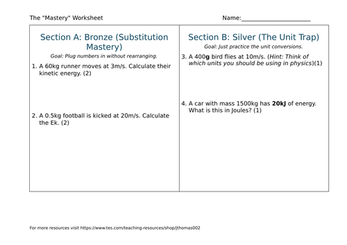 GCSE Physics: Kinetic Energy Calculation Mastery (AQA/Edexcel 2026 ...