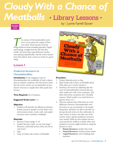 Cloudy With a Chance of Meatballs(pptx) | Teaching Resources