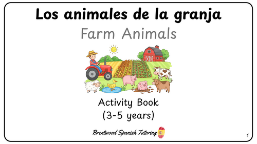 Spanish Farm Animals Activity Book (Ages 3–5) | Teaching Resources