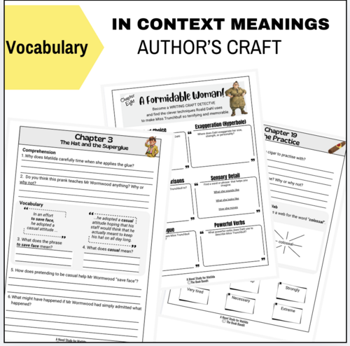 MATILDA based on the story by Roald Dahl NOVEL STUDY | Teaching Resources
