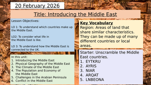 KS3 Introduction to the Middle East | Teaching Resources