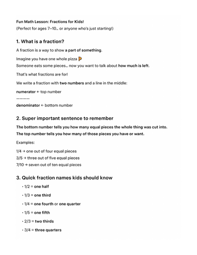 Intro to Fractions: Fun & Visual Guide for KS2 (Ages 7–10) | Teaching ...