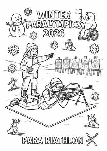 Para Biathlon Coloring Pages for Kids | Winter Paralympics 2026 Milano ...