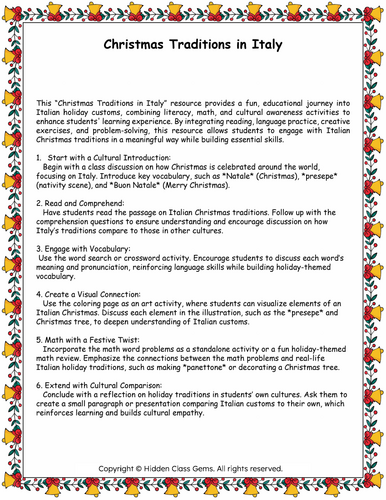Italy Christmas Around the World | Teaching Resources