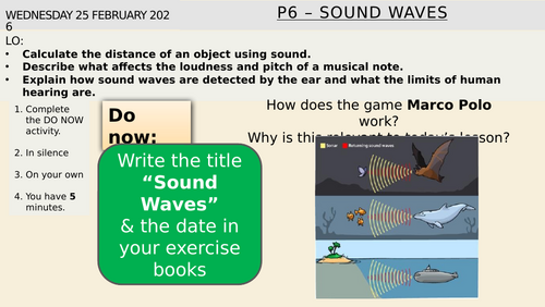 AQA GCSE Physics P6 – Sound Waves Lesson | Pitch, Frequency ...