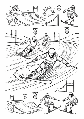 2026 Winter Paralympics Milano Cortina Para Snowboard Coloring Pages ...