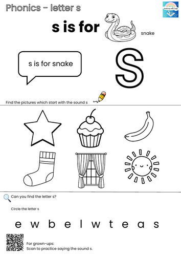Phonics – Letter s | Find, Match & Identify the s Sound | Teaching ...