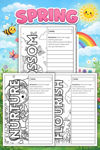 Spring Word Search & Color by Number Activity Book for Kids | Teaching ...