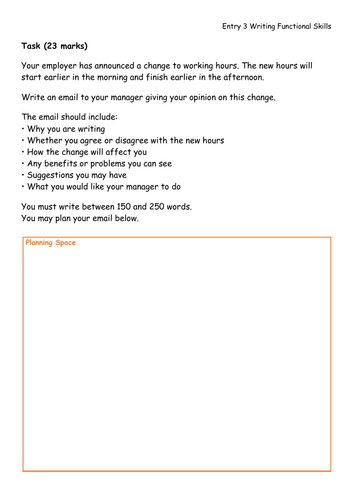 Entry Level 3 English Functional Skills Writing Practice Pack – 20 Exam ...